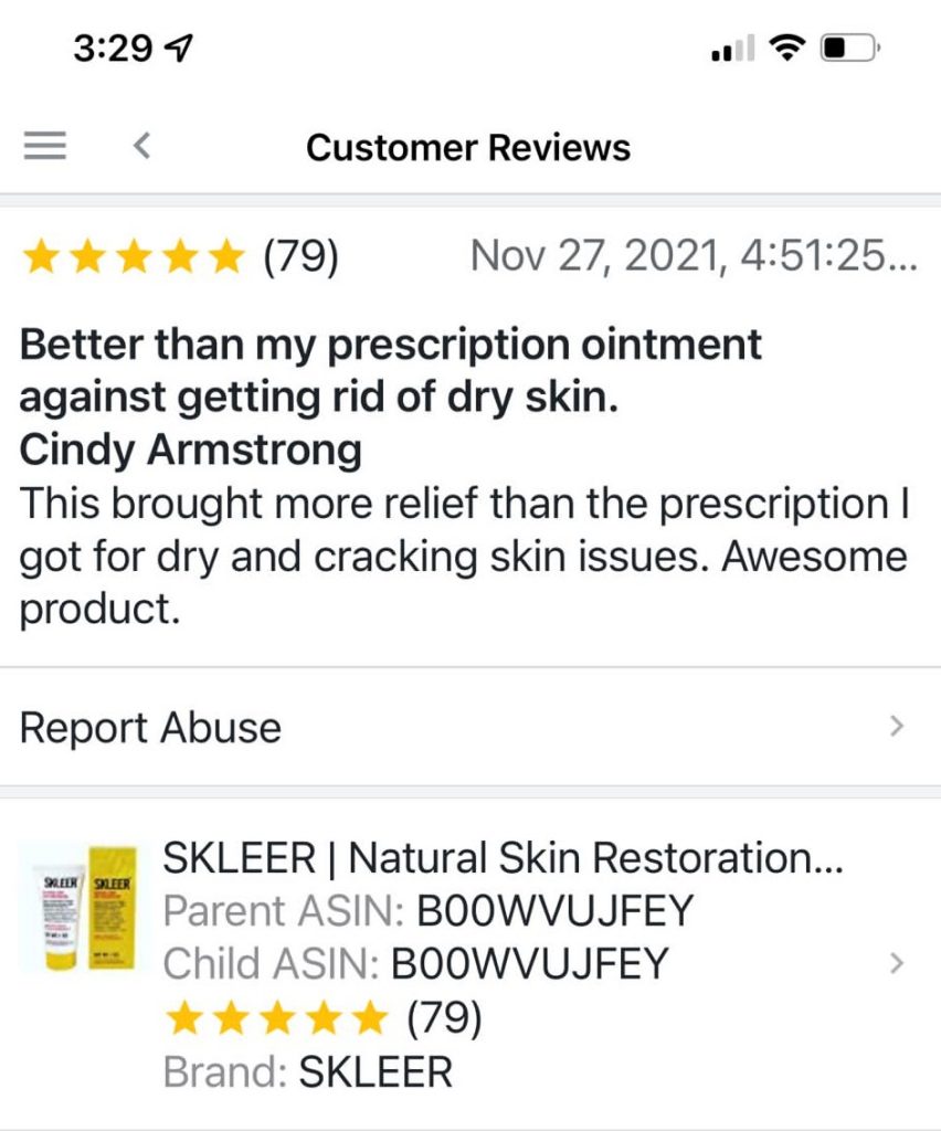 Dry Skin Relief - SKLEER Natural Skin Restoration Gel